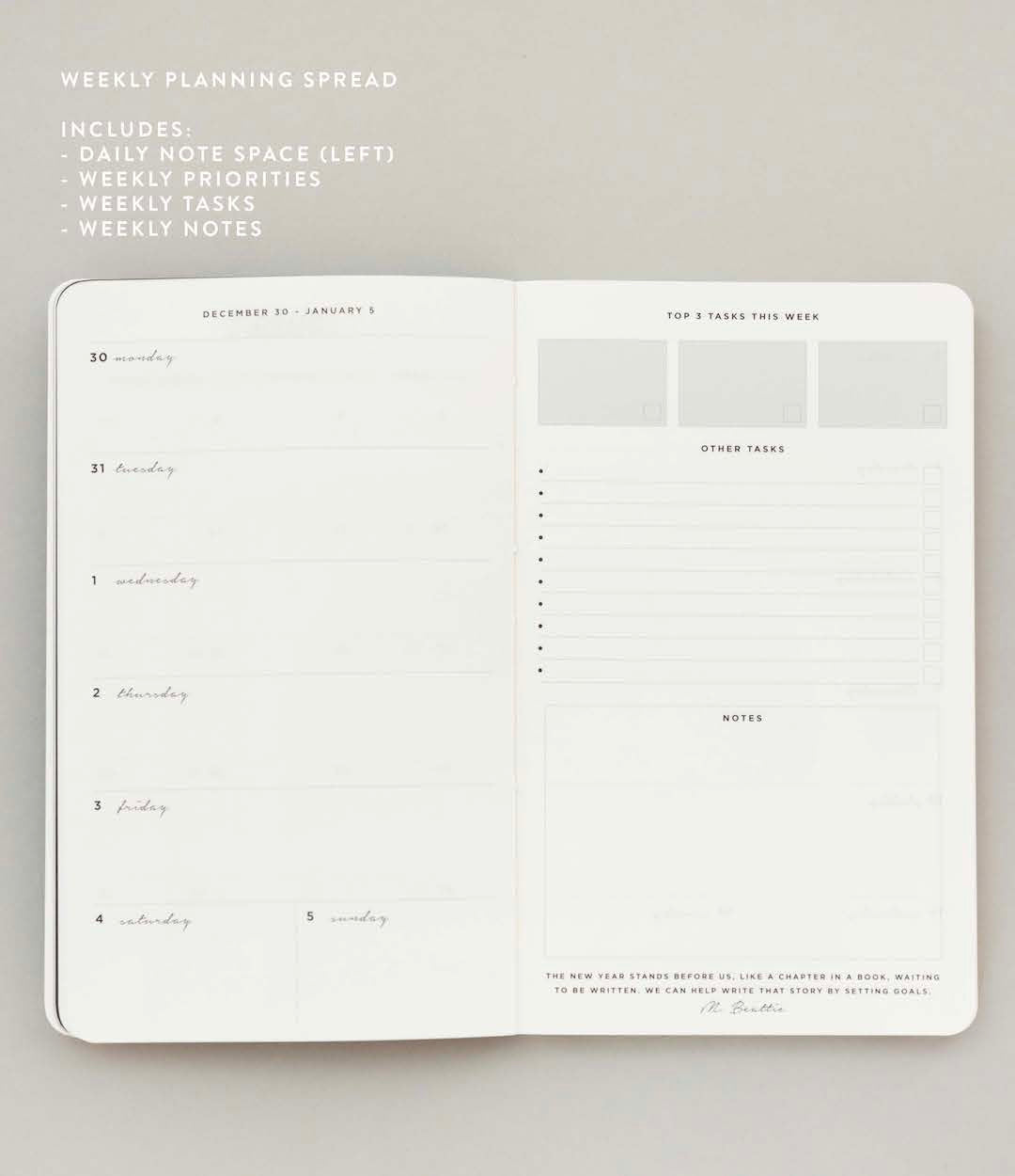 2025 Minimal Weekly Planner – Sleek, Minimalist Organiser – needi